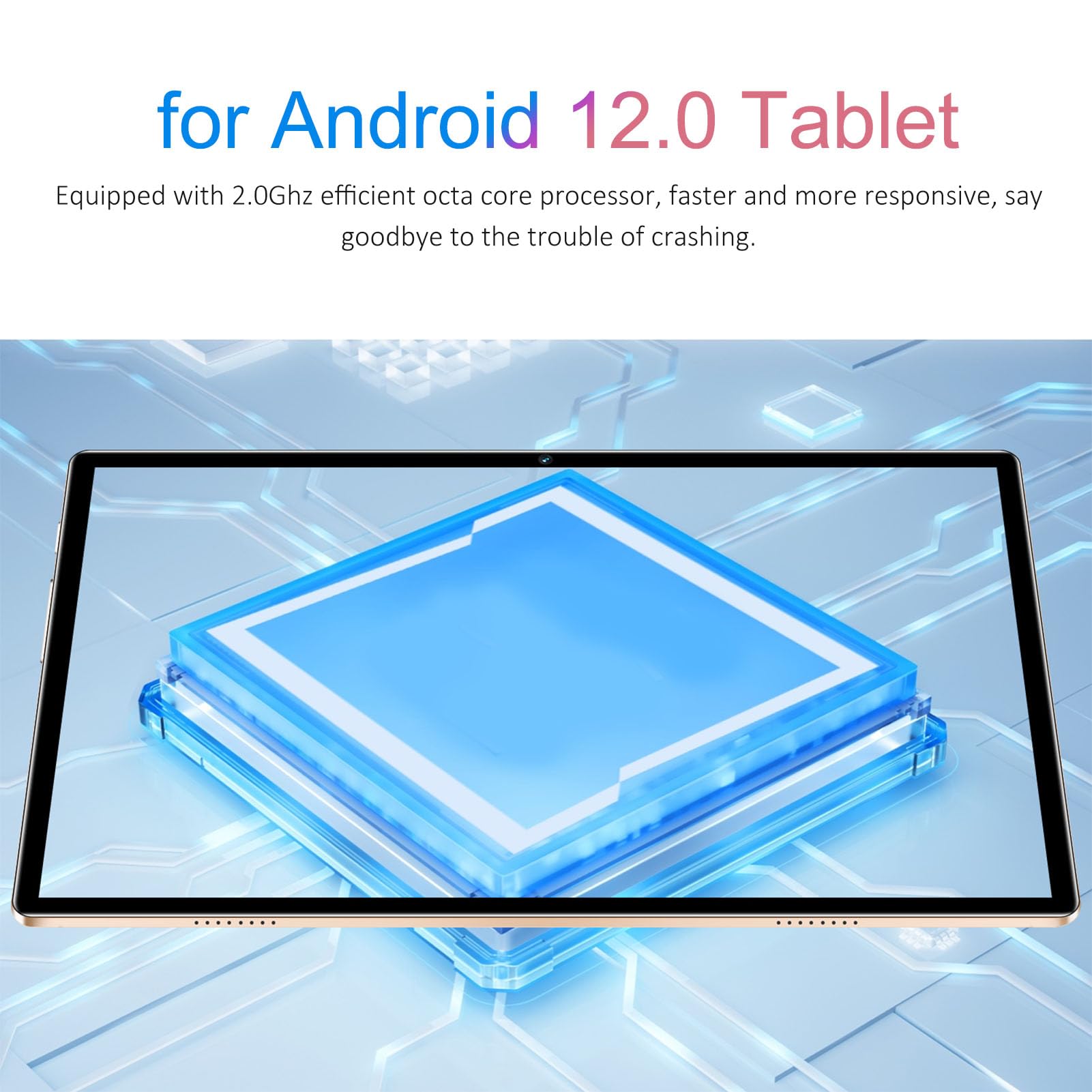 10.1Inch Tablet, 1960x1080 HD Screen 8GB RAM 256GB ROM Front 8MP Rear 16MP Camera Supports 5G Net WiFi BT GPS, PC Tablet for Android 12.0 (US Plug)