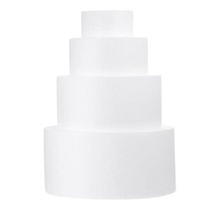 abaodam 4pcs cake embryo model foam cake model cake foam cake decorating stand cilindros para decoraciones de fiestas piec cake decorating model foams with cover white decorative frame