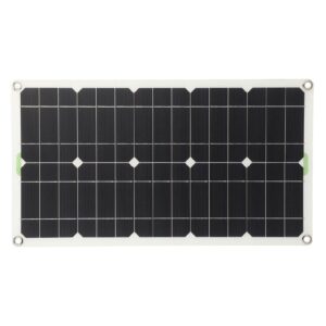 100W 12V Solar Panel Kit Battery Charger, Portable Flexible 100W Monocrystalline Solar Panel with Cigarette Lighter Plug, 12 Volt Off Grid System for Car Boat Automotive RV Trucks