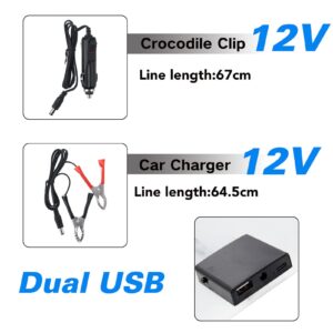 100W 12V Solar Panel Kit Battery Charger, Portable Flexible 100W Monocrystalline Solar Panel with Cigarette Lighter Plug, 12 Volt Off Grid System for Car Boat Automotive RV Trucks