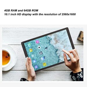 10.1 Inch Tablet for Android 12, 4GB RAM 64GB ROM 128GB Expand, 2.4G 5G WiFi Tablets, 2560x1600 IPS HD Touchscreen, 2MP+5MP Camera, 5800mAh, Bluetooth, FM, Dual SIM SmartPad (US Plug)