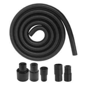 peachtree woodworking supply 10 foot long dust collection power tool hose kit with 5 fittings/attachments for multiple types/brands of power tools and work shop vacuums