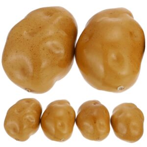 6pcs fake vegetables simulation potato props fake potato tabletop decor home accents decor food decor faux potatoes desk topper potato heads model potato decoration home potato prop pu food