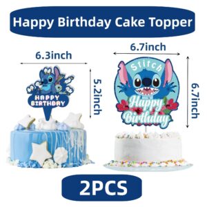 Cartoon Cake Topper, 14PCS Cupcake Toppers Happy Birthday Cake Topper Blue Cake decorations, Cake Topper Birthday Party Supplies