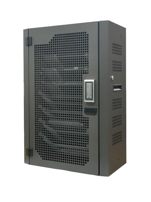 Charge Solutions CSI-2000-LAT12 Grab and Go Charged and Networked Security Cabinet - 7 Dell Latitude 12 Ruggedized Tablets - Dual Fan - 108 CFM Airflow - Proprietary Pogo 24-pin Connector (Renewed)