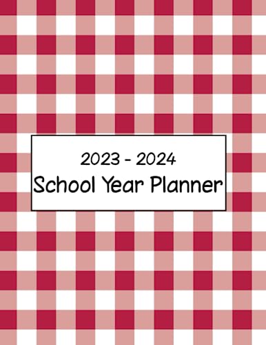 School Year Planner 2023-2024 - Red Check