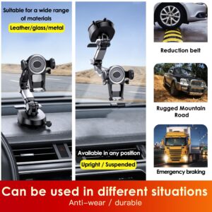 Heavy-Duty Truck Phone Holder Mount for Dashboard and Windshield - 16.9-inch Long Arm, Super Suction Cup, and Ultimate Stability -Sleek Gray Design, Perfect for Pickup Trucks