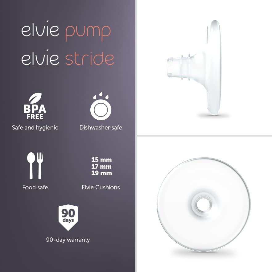 Elvie Nipple Cushions 17mm | Soft-Silicone Nipple Cushions to Enhance fit for Improved Comfort and Efficiency (2 Pack)