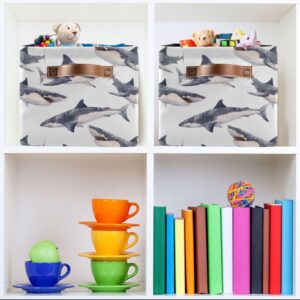 SDMKA Fabric Storage Baskets Sharks Foldable Baskets Large Storage Bins for Organizing Shelves Closet Home, Decorate Your Rooms