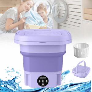 mini washing machine foldable, large capacity dormitory washing machine with 3 levels timing for kids, portable washer machine with detachable drain basket, mini laundry machine for clothes, socks