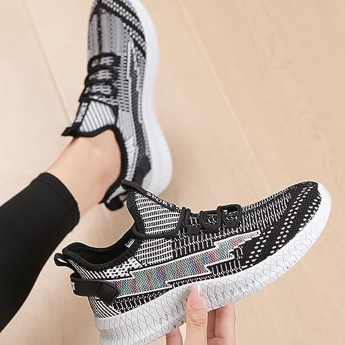 Copulan Womens Slip On Walking Shoes Non Slip Running Shoes Breathable Workout Shoes Lightweight Gym Sneakers Black