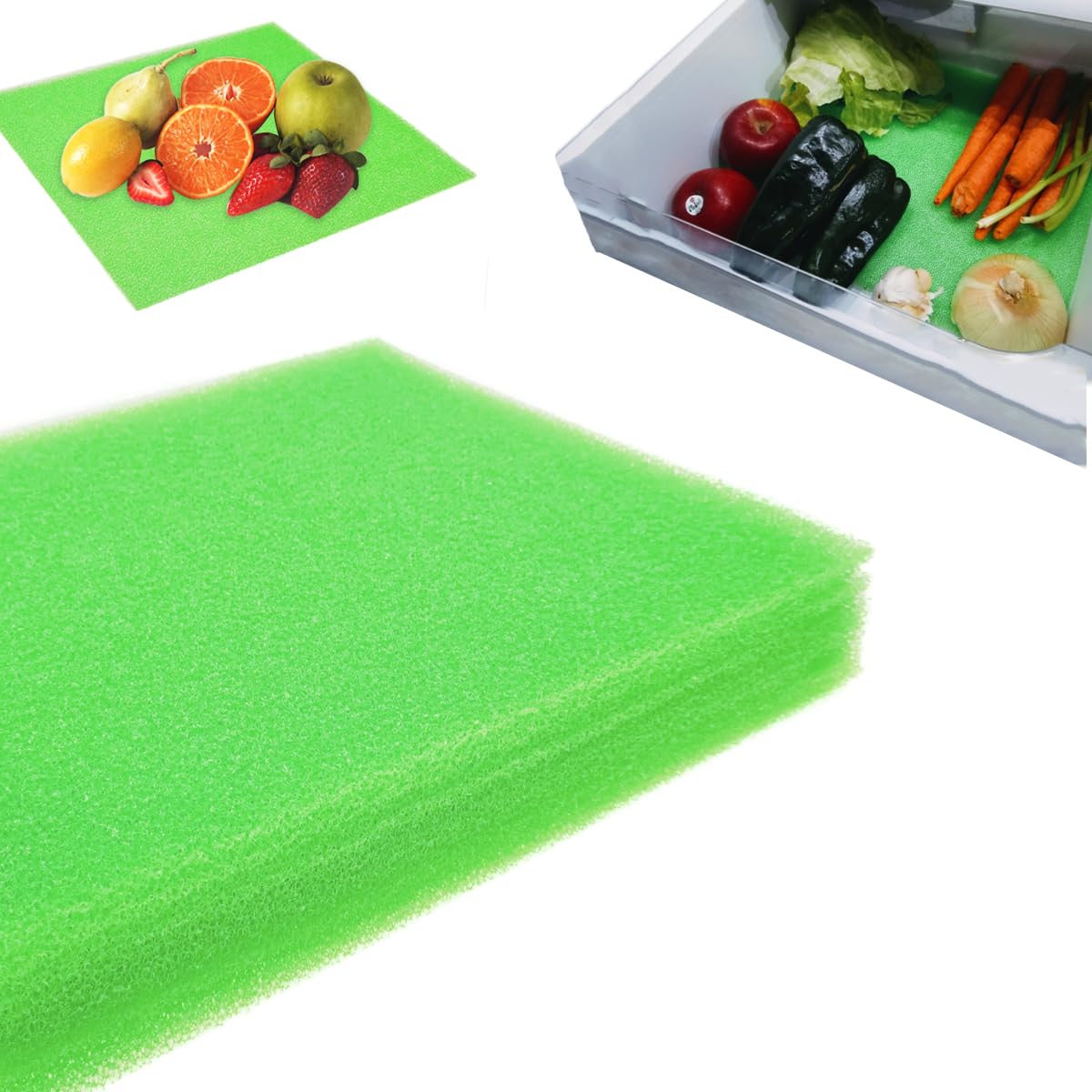 12Pack 12 * 15inches Fridge Liners and Mats Washable; Keep Promotes Air Circulation and Slows Down The Aging of Fruits or Vegetables. Refrigerator Liner Mats Keeps Produce Fresh Longer