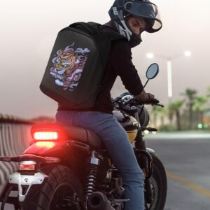 Taysem LED Backpack Motorcycle Backpack - Cool Laptop Backpacks for Men Smart LED Backpack with Programmable Pix Screen (A)