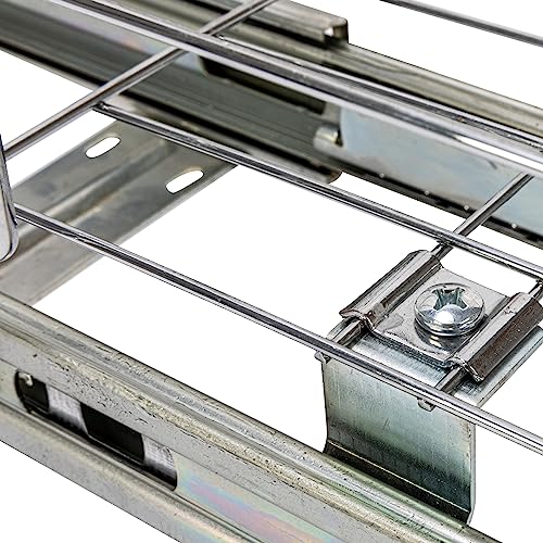 Household Essentials Glidez Multipurpose Chrome-Plated Steel Pull-Out/Slide-Out Storage Organizer for Cookware and Bakeware - Fits Standard Size Cabinet or Shelf, Chrome