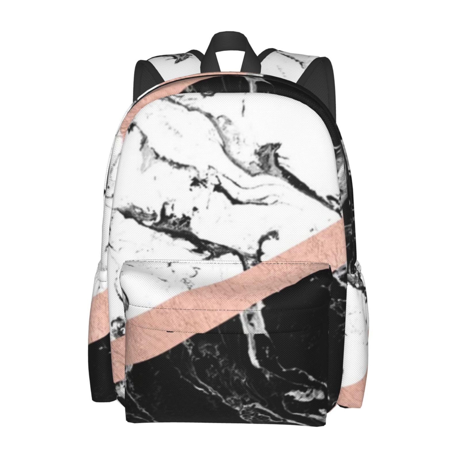 Vbcdgfg Black White Marble Print Backpack For Adult, Lightweight Laptop Backpacks