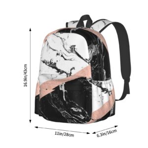 Vbcdgfg Black White Marble Print Backpack For Adult, Lightweight Laptop Backpacks