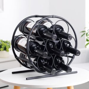 gossi 3- tier home wine bar restaurant hotel for wine lovers wine rack standing floor cabinets wine bottle holders stands - black 7 bottle metal stand christmas decorations（23035）