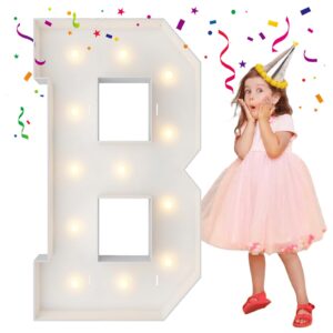 4ft marquee light up letters, large marquee letters, mosaic balloon frame letters big letters for engagement wedding decorations birthday party backdrop decor, balloon arch kit letter b