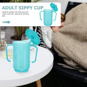 Adult Sippy Cup Spillproof Kennedy Cup Independence Sip Cups Plastic Tumbler with Straw Disabled Elderly Spill Proof Dysphagia Cups Aids