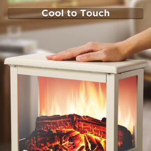 19" 1500W Infrared Electric Fireplace Stove, 3-Sided View, Realistic Flame, Overheat Protection, CSA Certified - For Small Spaces