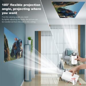 40" - 130" Smart Portable Projector for Indoor and Outdoor Home Theater, Big Screen Experience