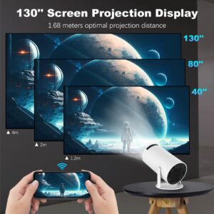 40" - 130" Smart Portable Projector for Indoor and Outdoor Home Theater, Big Screen Experience