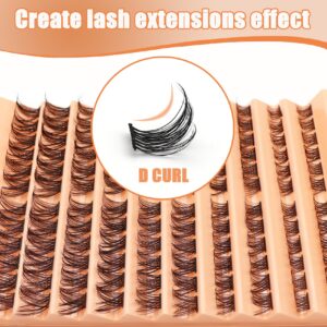 Veleasha Lash Clusters 120pcs D Curl Clusters Lashes Volume Individual Lashes Wispy DIY Lash Extensions Fake Eyelashes Mix Length 8/10/12/14/16mm at Home Lash Extension Clusters (10R,B10-D,8-16MM)