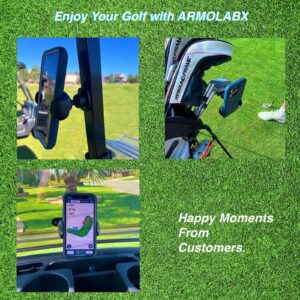 ARMOLABX Golf Cart Magnetic Phone Holder Mount [Upgraded Metal], Golf Cart Phone Holder [Big Phones & Thick Cases Friendly], Magnetic Phone Holder for Golf Cart Fits All Smartphones