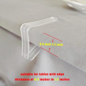 GERILKAI 24 Pack Tablecloth Clips - Clear Plastic Table Cloth Hold Clips -Outdoor Tablecloth Clips for Home Wedding Party Indoor Outdoor Events