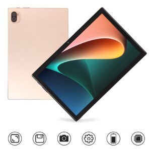 10.1 Inch Android 12 Tablet, Kids Tablet, 8GB RAM 256GB ROM, Octa Core CPU, IPS HD Touch Screen, 16MP Dual Camera, 2.4G/5G WiFi, Bluetooth 5.0, 128GB Expand, 7000mAh Battery (Gold)