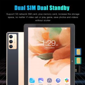 2 in 1 Tablet, 10.1 Inch Android 12 Tablet with Keyboard, 4G LTE Tablet, 6GB RAM 128GB ROM, Octa Core CPU, FHD Display, 8+16MP Dual Camera, WiFi, BT5.0, 7000mAh Battery (Gold)