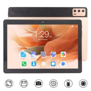 2 in 1 Tablet, 10.1 Inch Android 12 Tablet with Keyboard, 4G LTE Tablet, 6GB RAM 128GB ROM, Octa Core CPU, FHD Display, 8+16MP Dual Camera, WiFi, BT5.0, 7000mAh Battery (Gold)