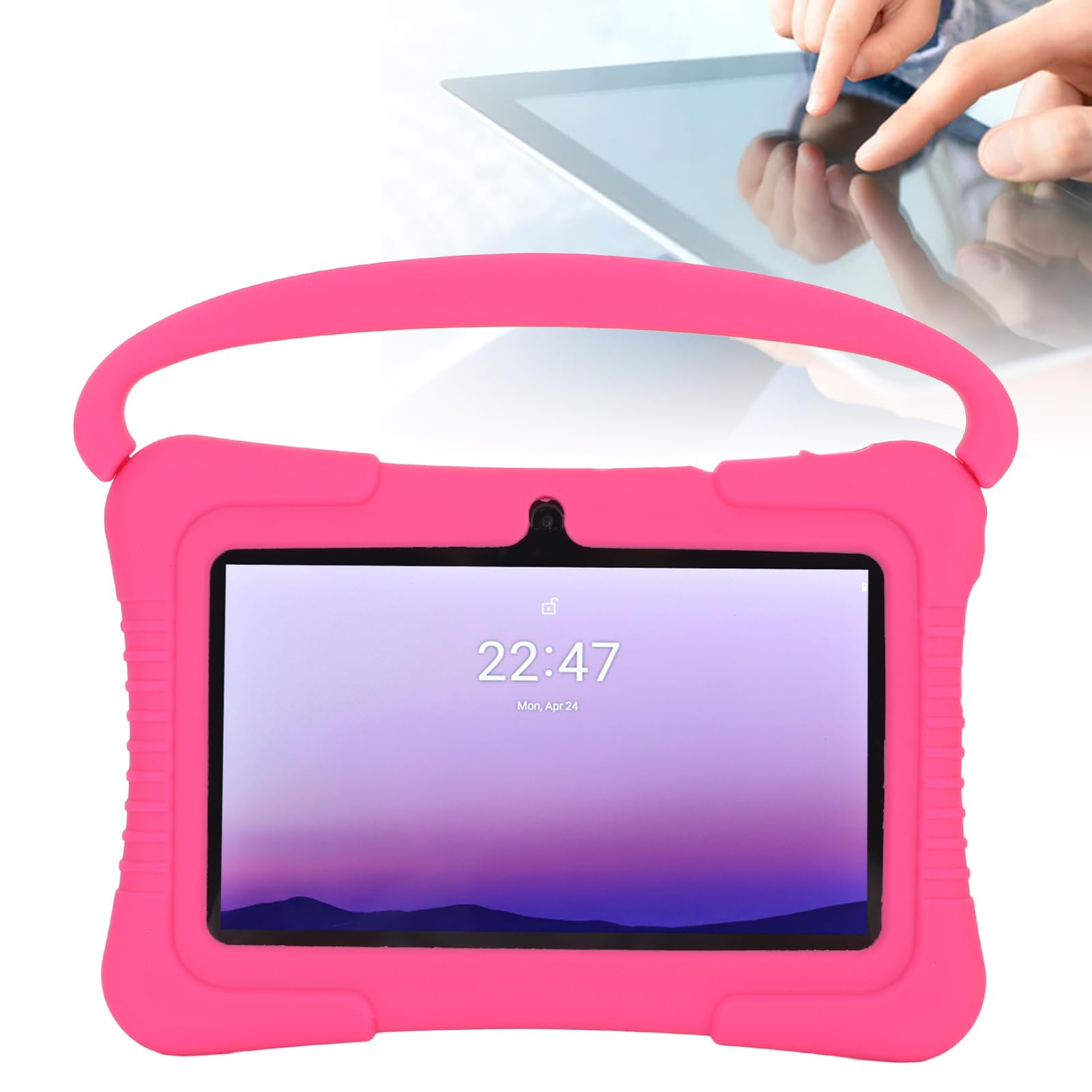 7 inch Toddler Tablet,1GB RAM 16GB ROM, 2500mAh 1024x600 HD Tablet, Bluetooth, WiFi, Dual Camera Parental Control (Pink)