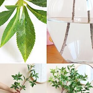 Forlaoers 4pcs Nearly Natural Artificial Plants Fake Green Flowers Leaves Olive Twigs Willow Branches for Tall Vases Home Decor Indoor Living Room Desk Wedding Greenery Stems for Centerpieces