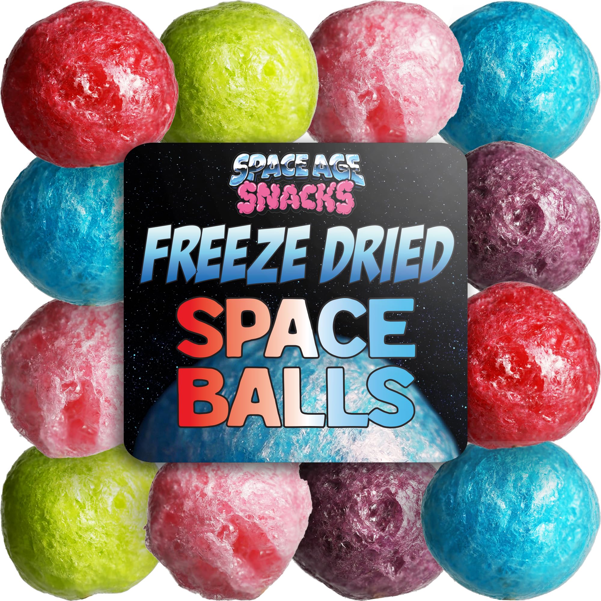 Premium Space Balls Freeze Dried Candy - Shipped in Sturdy Box for Protection - Dry Freeze Candy for All Ages (3 Ounce)