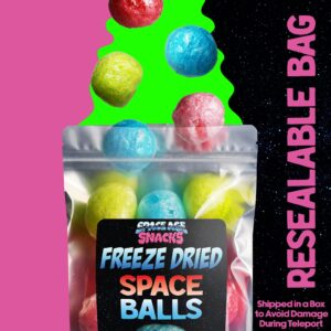 Premium Space Balls Freeze Dried Candy - Shipped in Sturdy Box for Protection - Dry Freeze Candy for All Ages (3 Ounce)