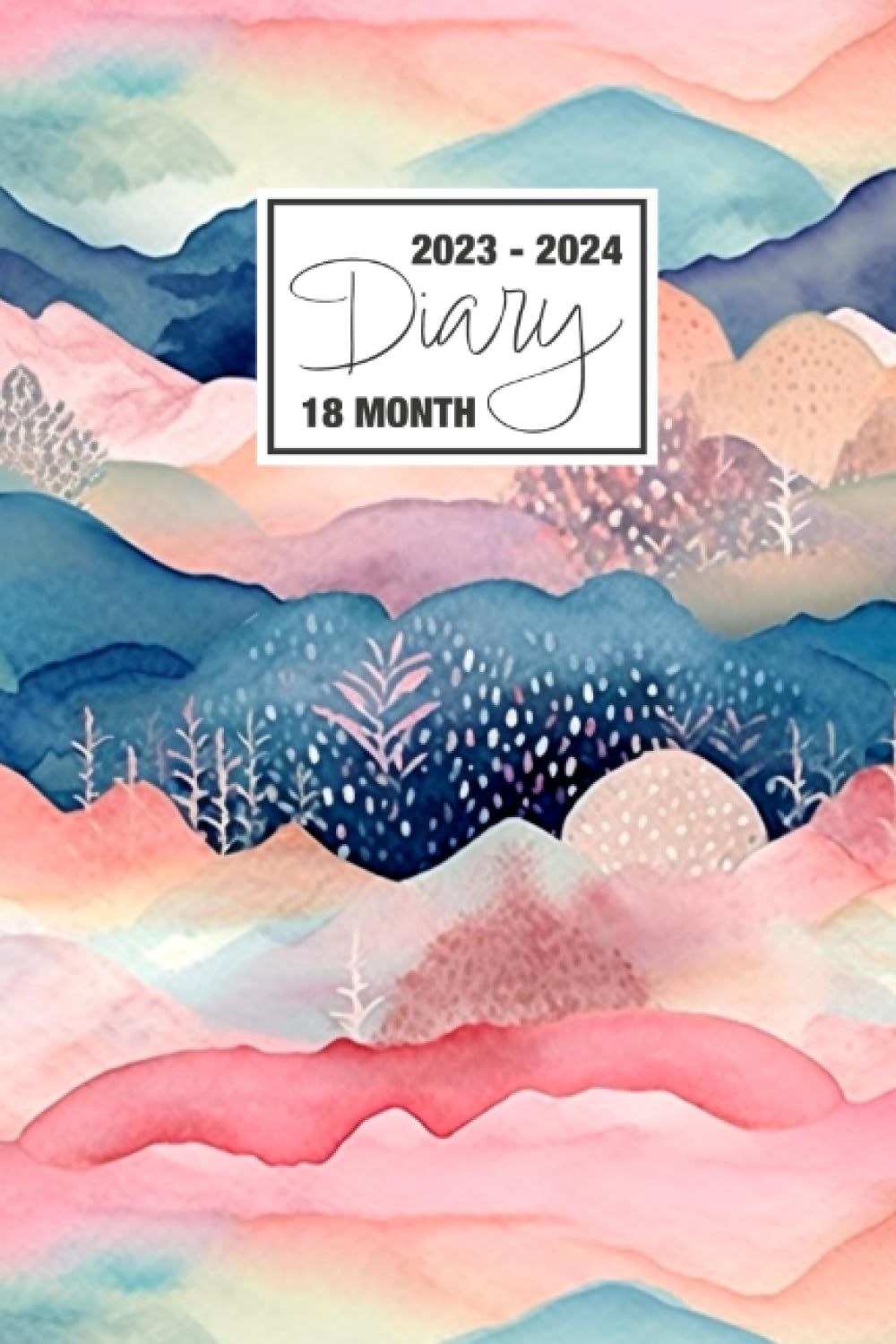 2023 - 2024: 18 Month Diary A5 Week to View on 2 Pages Weekly Journal Agenda WO2P Planner Jul 23 to Dec 24 Horizontal | Moon Phases US & UK Holidays ... Dreamy Pink And Teal Abstract Forest Scene