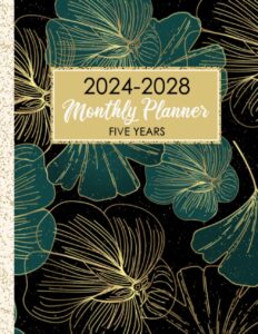 2024-2028: monthly planner five years agenda & organizer 5 year from january 2024 to december 2028 floral cover