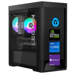 lenovo legion tower t5 gaming desktop, intel core i7-11700f, geforce rtx 3060, 32gb ram, 1tb ssd + 2tb hdd, hdmi, rj45, displayport, wi-fi 6, wired kb & mouse, windows 11 pro, black