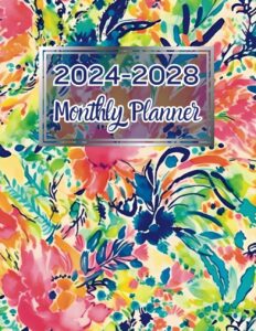 2024-2028 monthly planner: 5 years schedule organizer with federal holidays and motivational quotes (january 2024 through december 2025) | beautiful floral cover