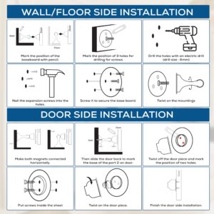 OmHome Magnetic Door Stop Silver Pack of 1 Soft-Magnetic Door Catch, Magnetic Door Stoppers for Bottom of Door, Practical, and No-Drill Solution with 3M Self Adhesive Pads to Hold Wide Doors Securely