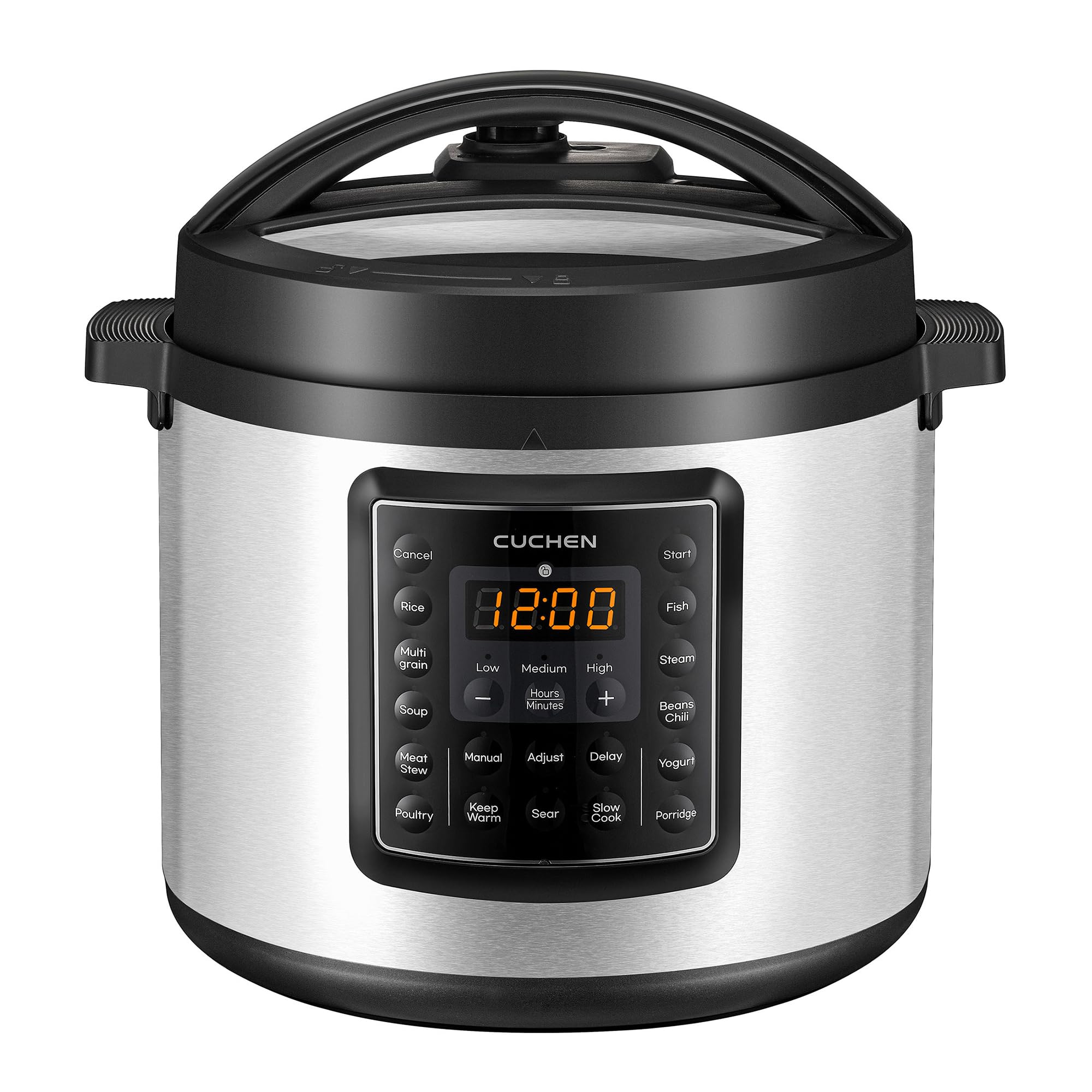 CUCHEN 7-in-1 Multi Pressure Cooker 6 Quart | Rice Cooker | Steamer | Sauté Pan | Yogurt Maker | Slow Cooker | Warmer & Sterilizer | One-Touch Cooking | Stainless Steel