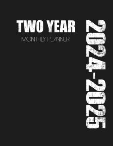 2024-2025 two year monthly planner: 2 year calendar from jan 2024 to dec 2025 agenda schedule organizer with holidays and moon phases vintage retro design