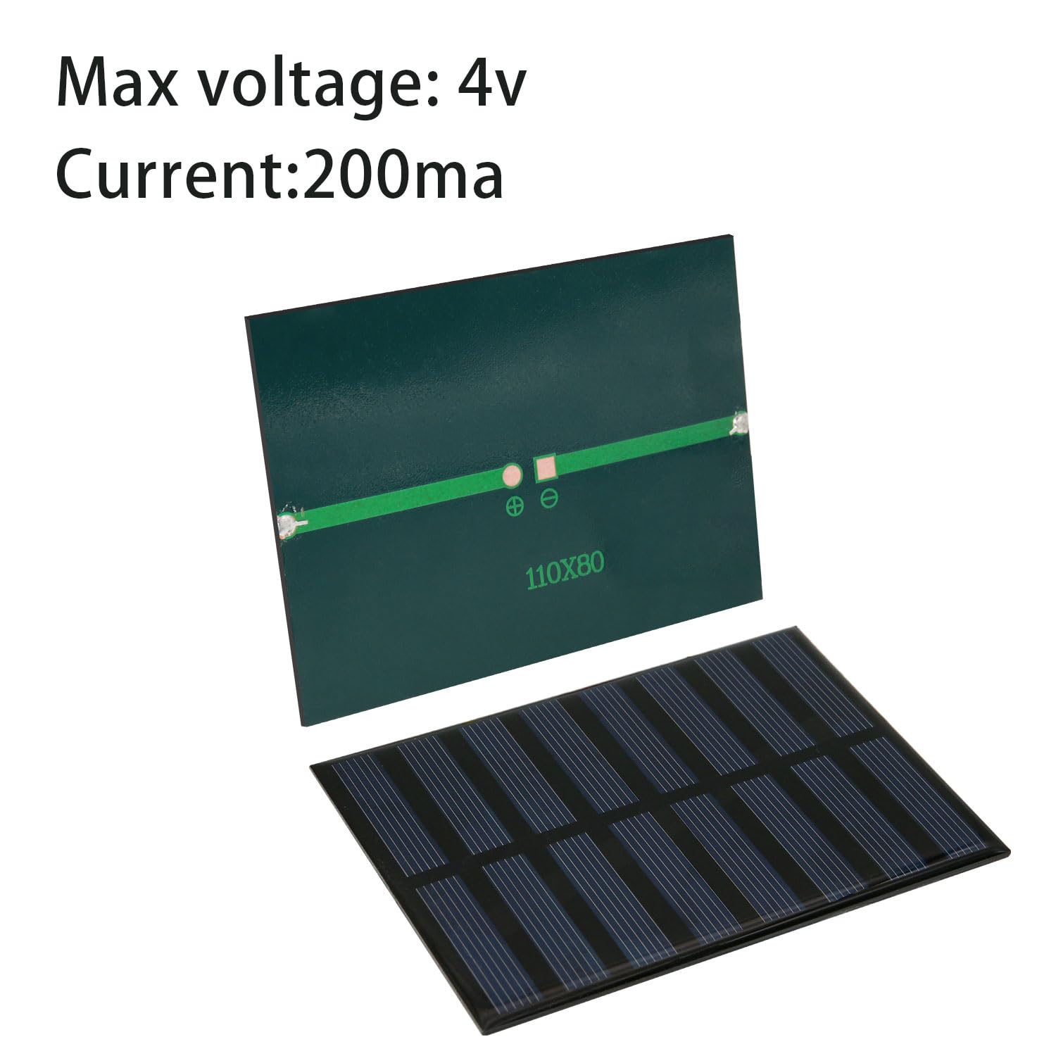 5Pcs Mini Solar Panels for Solar Power, 4V 200mA Mini Solar Panel Kit DIY Electric Toy Photovoltaic Cells Solar Epoxy Cell Charger 4.33"*3.15"(110mm*80mm)