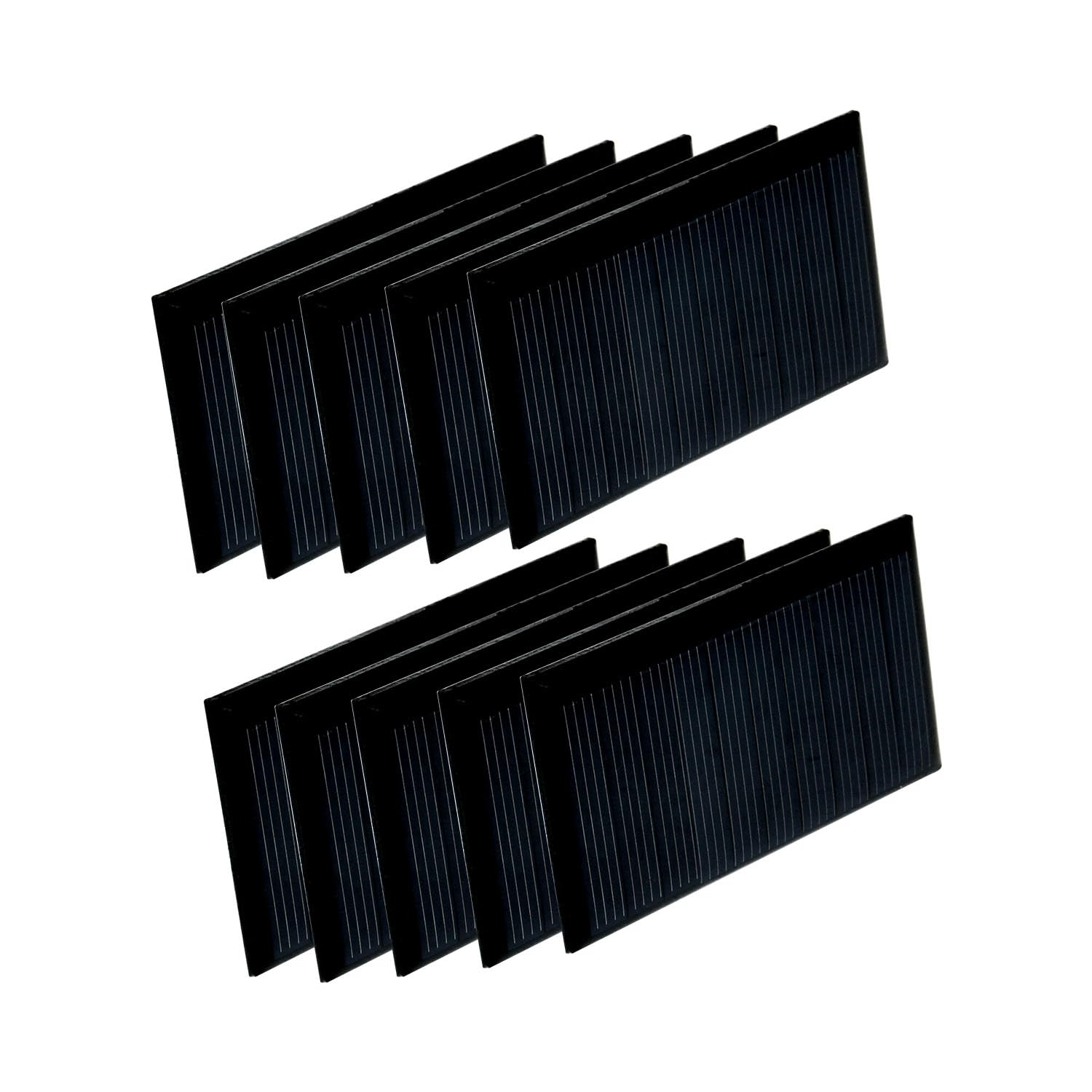 10Pcs Mini Solar Panels for Solar Power, 5V 60mA Mini Solar Panel Kit DIY Electric Toy Photovoltaic Cells Solar Epoxy Cell Charger 2.65"*1.37"(67.2mm*34.7mm)