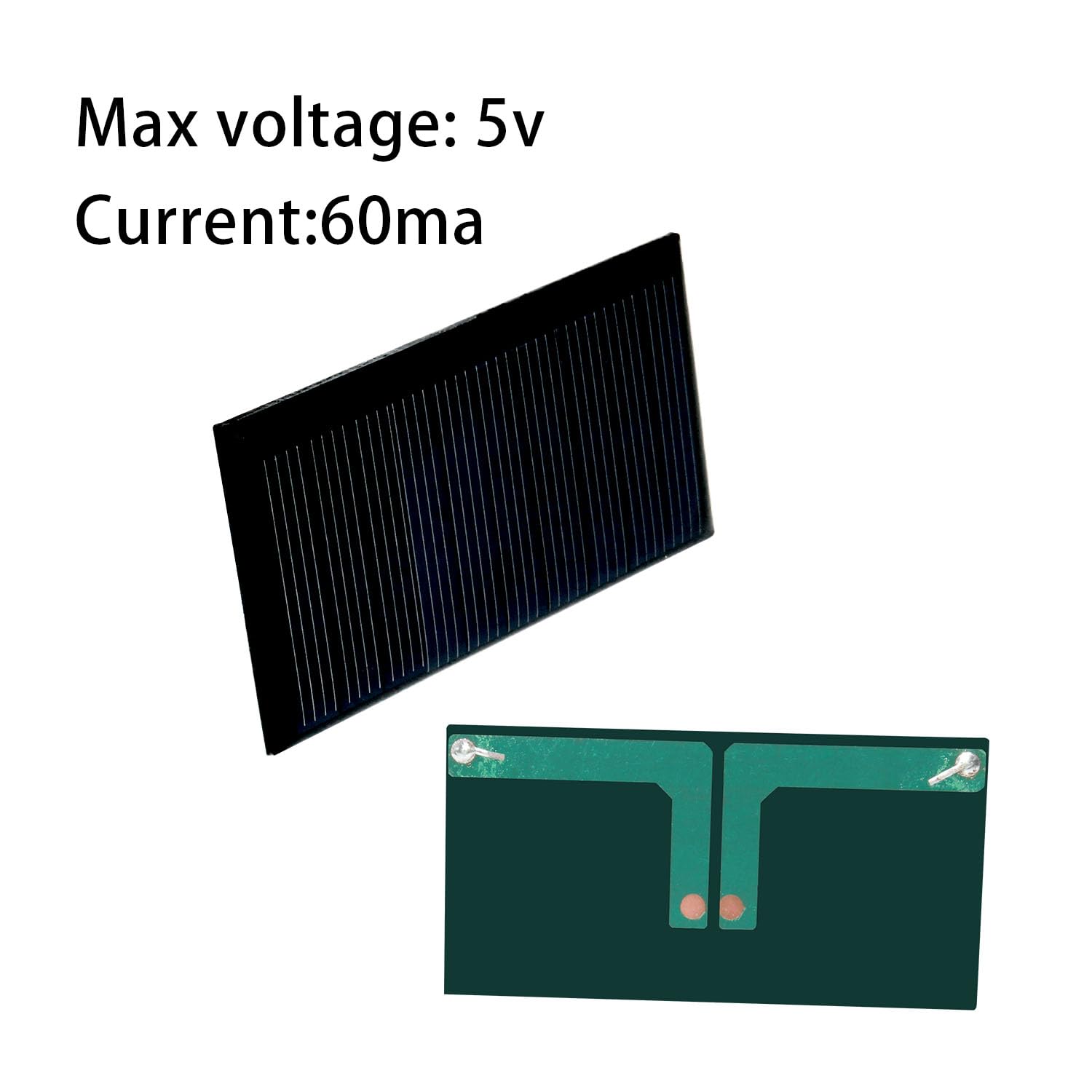 10Pcs Mini Solar Panels for Solar Power, 5V 60mA Mini Solar Panel Kit DIY Electric Toy Photovoltaic Cells Solar Epoxy Cell Charger 2.65"*1.37"(67.2mm*34.7mm)