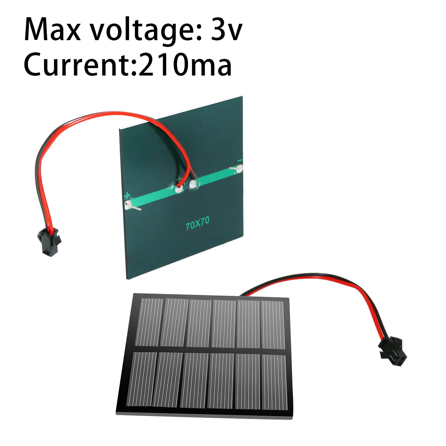 10Pcs Mini Solar Panels for Solar Power, 3V 210mA Mini Solar Panel Kit DIY Electric Toy Photovoltaic Cells Solar Epoxy Cell Charger with Wire Terminals 2.76"*2.76" (70mm*70mm)