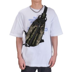 Camo Fanny Pack Camouflage sling Tool Bag Hunting Tactical Army American Flag Backpack Chest Shoulder Bag Travel Crossbody Daypack Hiking Gym Daily for Women Men