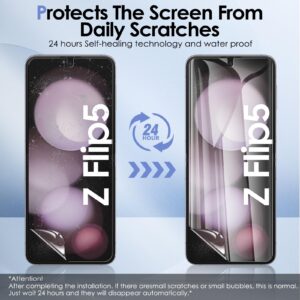 WYQLTD [2 Sets 6 Pack] for Samsung Galaxy Z Flip 5 Screen Protector, Internal Flexible TPU Screen Protector + Outer Tempered Glass Screen Protector + Tempered Glass Camera Lens Protector