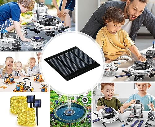 10Pcs Mini Solar Panels for Solar Power, 2V 80mA Mini Solar Panel Kit DIY Electric Toy Photovoltaic Cells Solar Epoxy Cell Charger 2.13"*2.13" (54mm*54mm)